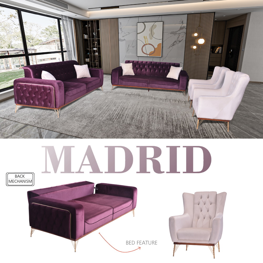 MADRID SOFA SET PIECE LIVING ROOM CHAIR FOR HOME FROM FACTORY WHOLESALE