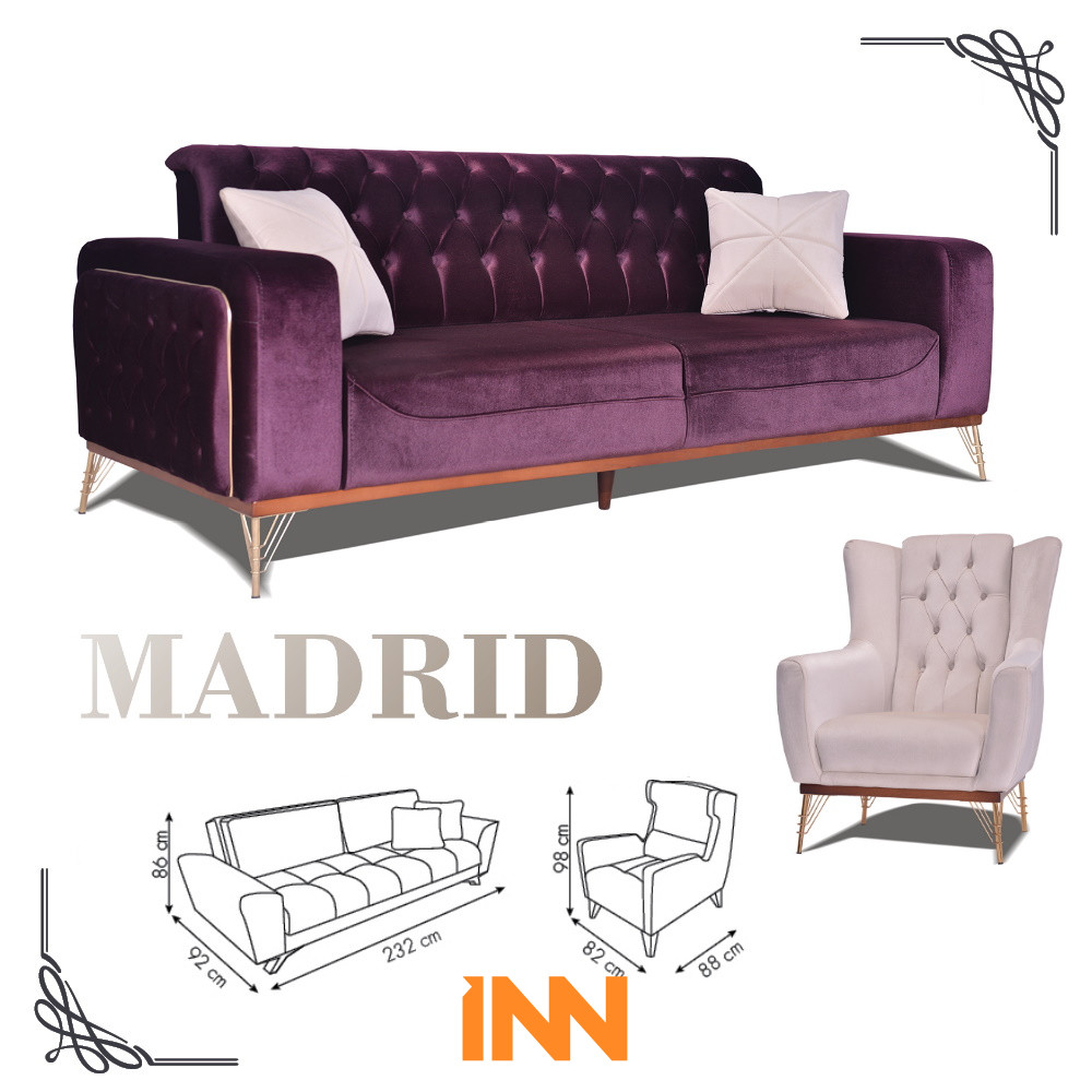 MADRID SOFA SET PIECE LIVING ROOM CHAIR FOR HOME FROM FACTORY WHOLESALE